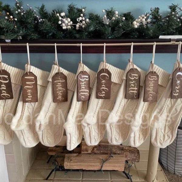 Wooden Personalized Stocking Labels - Etsy