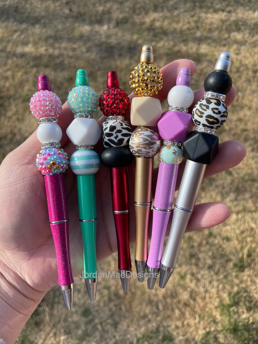 Beaded Leopard Pen | Custom Beaded Pens | Office Supplies | Office ...