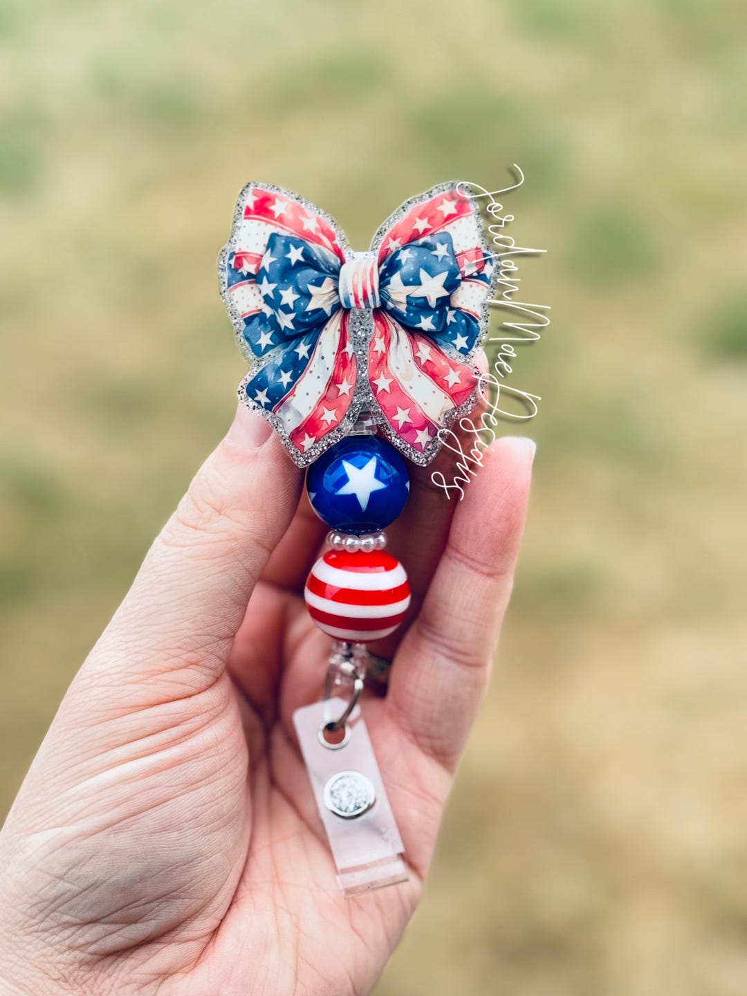 USA Bow Badge Reel | Forth of July Badge Reel | America Badge Reel ...