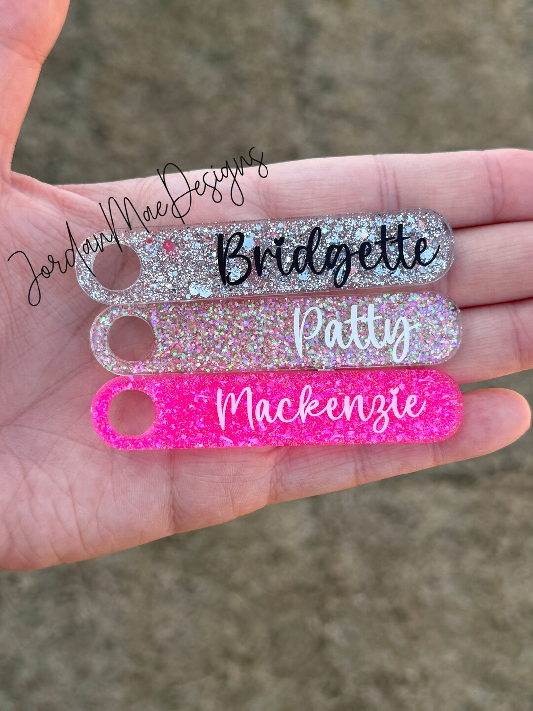 Tumbler Glitter Name Tag | Personalized Name Tag for Tumbler Cup ...