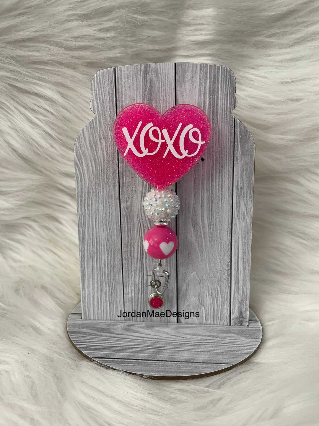 Valentine’s Day Heart Badge Reel | XOXO Badge Reel | Id Holder | Hot ...