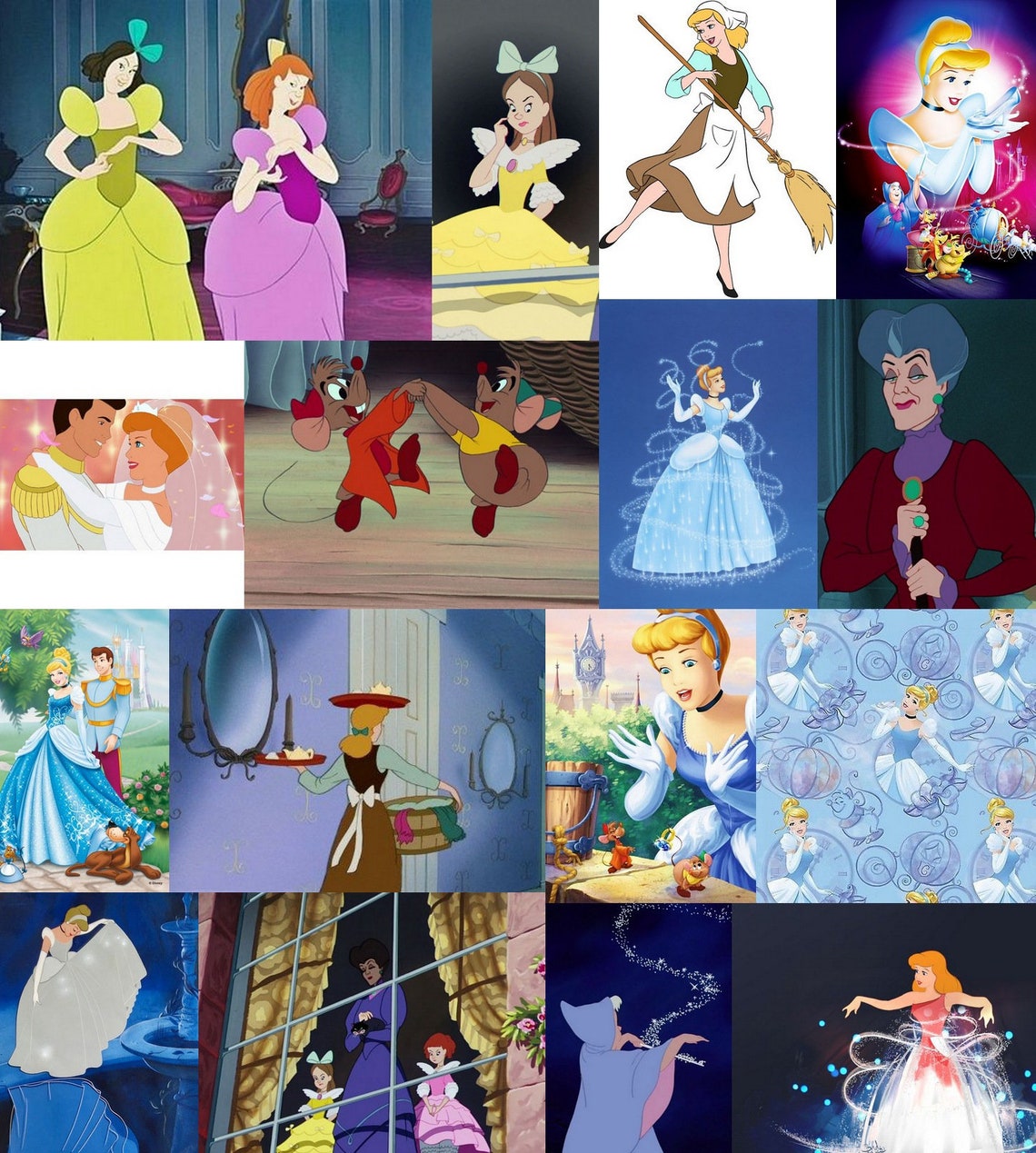 Cinderella wall collage for kids/ 90pcs kit | Etsy