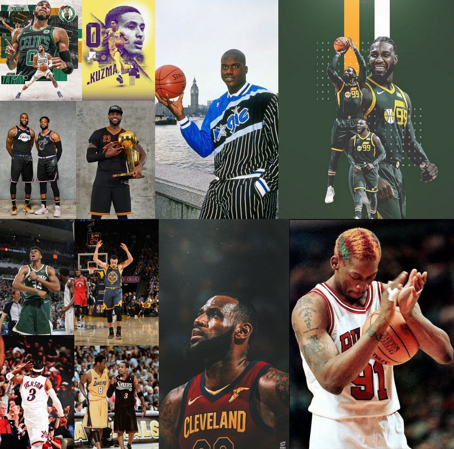 NBA Icons Aesthetic Wall Art Collage Printable Kit Of 100 | Etsy