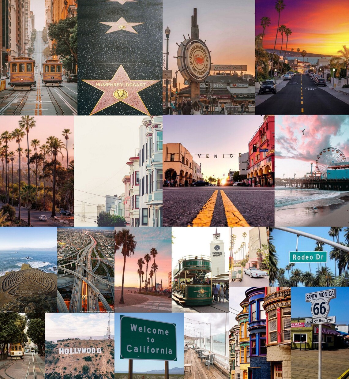 California Aesthetic Wall Collage Kit 100 Pcs / Malibu/ San | Etsy