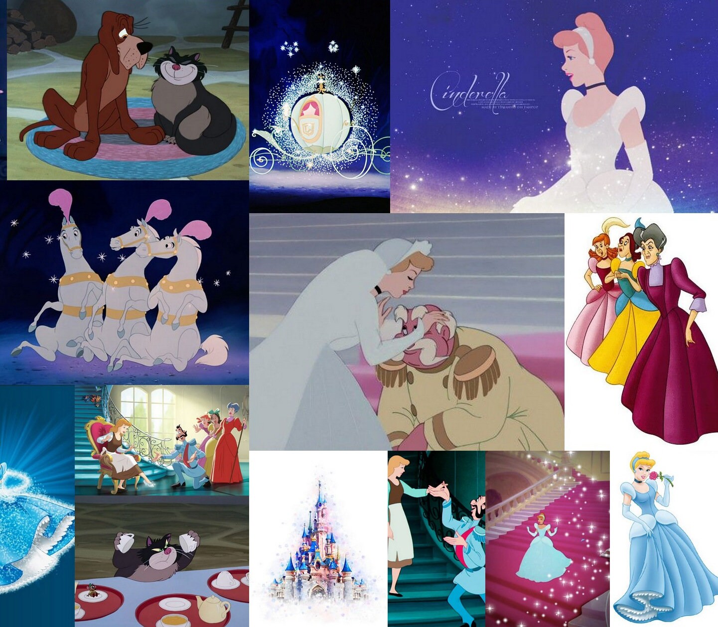 Cinderella wall collage for kids/ 90pcs kit | Etsy