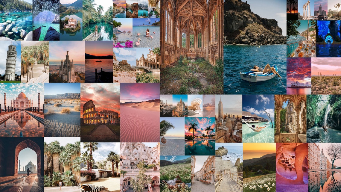 Boujee Traum Reise Urlaub Wand Kunst Collage Pack von 50 Stück | Etsy