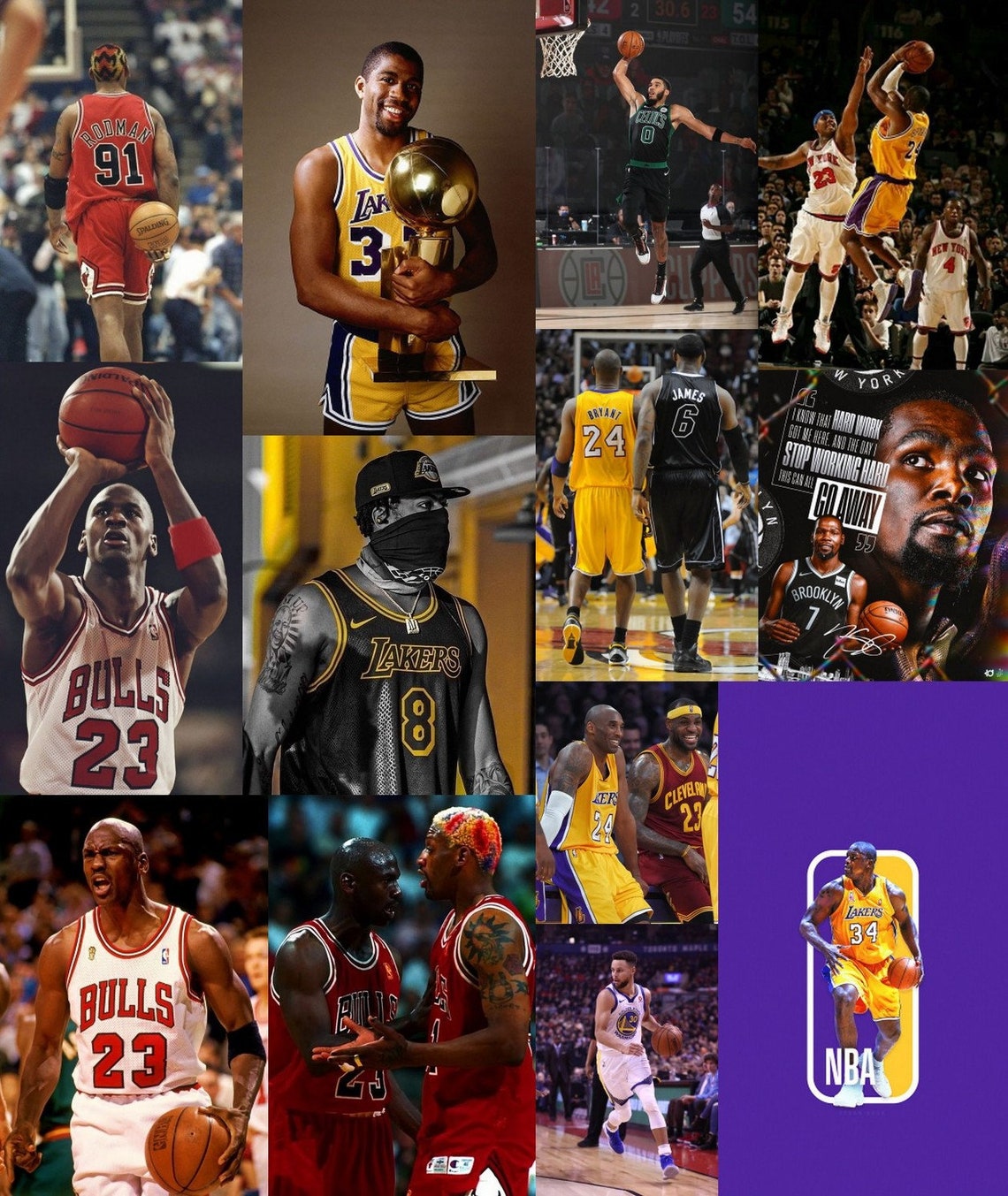 NBA Icons Aesthetic Wall Art Collage Printable Kit Of 100 | Etsy