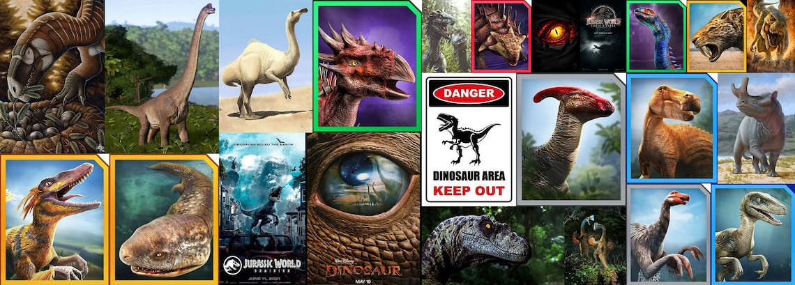 Dinosaurs Wall Collage Kit 85 Pieces Dino collage t-rex | Etsy