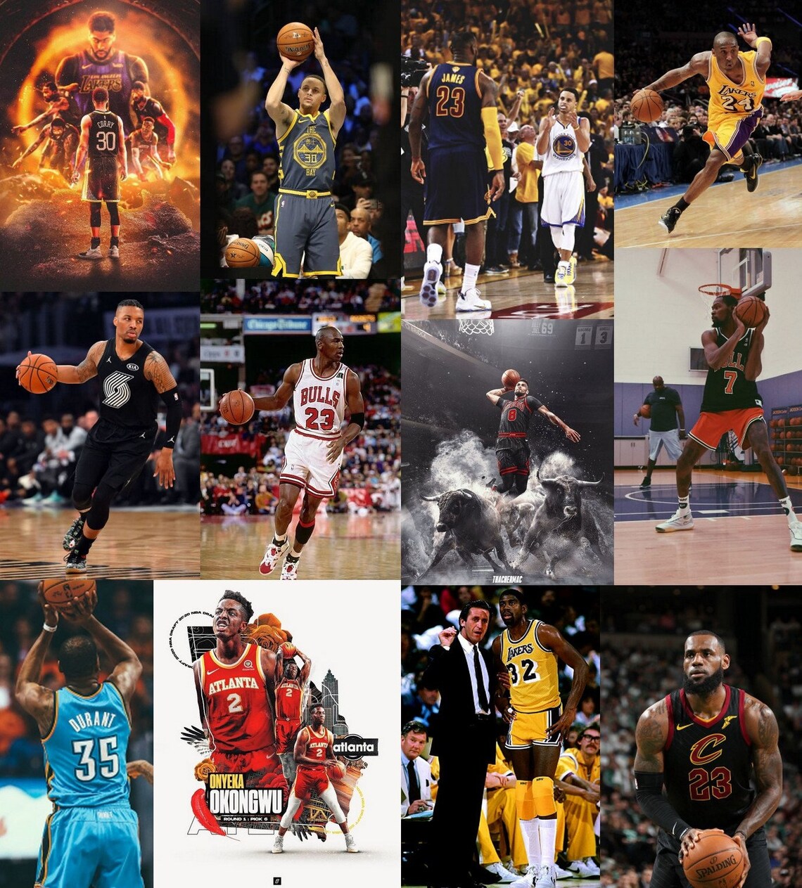 NBA Icons Aesthetic Wall Art Collage Printable Kit Of 100 | Etsy
