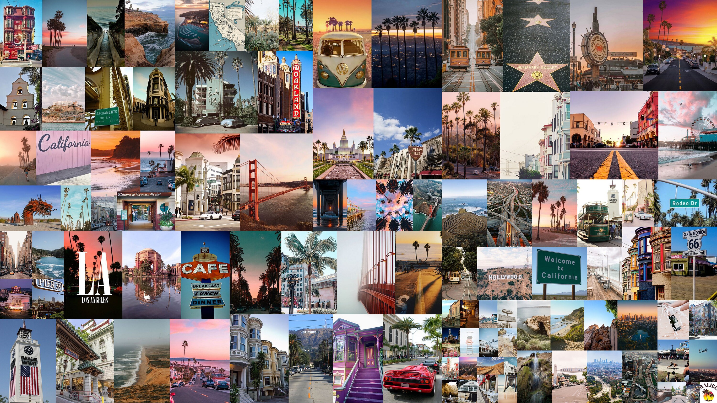 California Aesthetic Wall Collage Kit 100 Pcs / Malibu/ San | Etsy