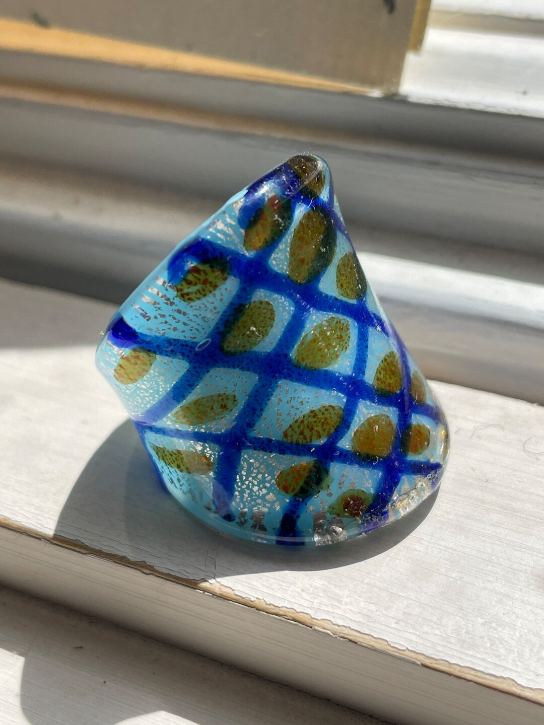 Blue and Green Murano Glass Rings - Genuine Murano Glass Statement ...