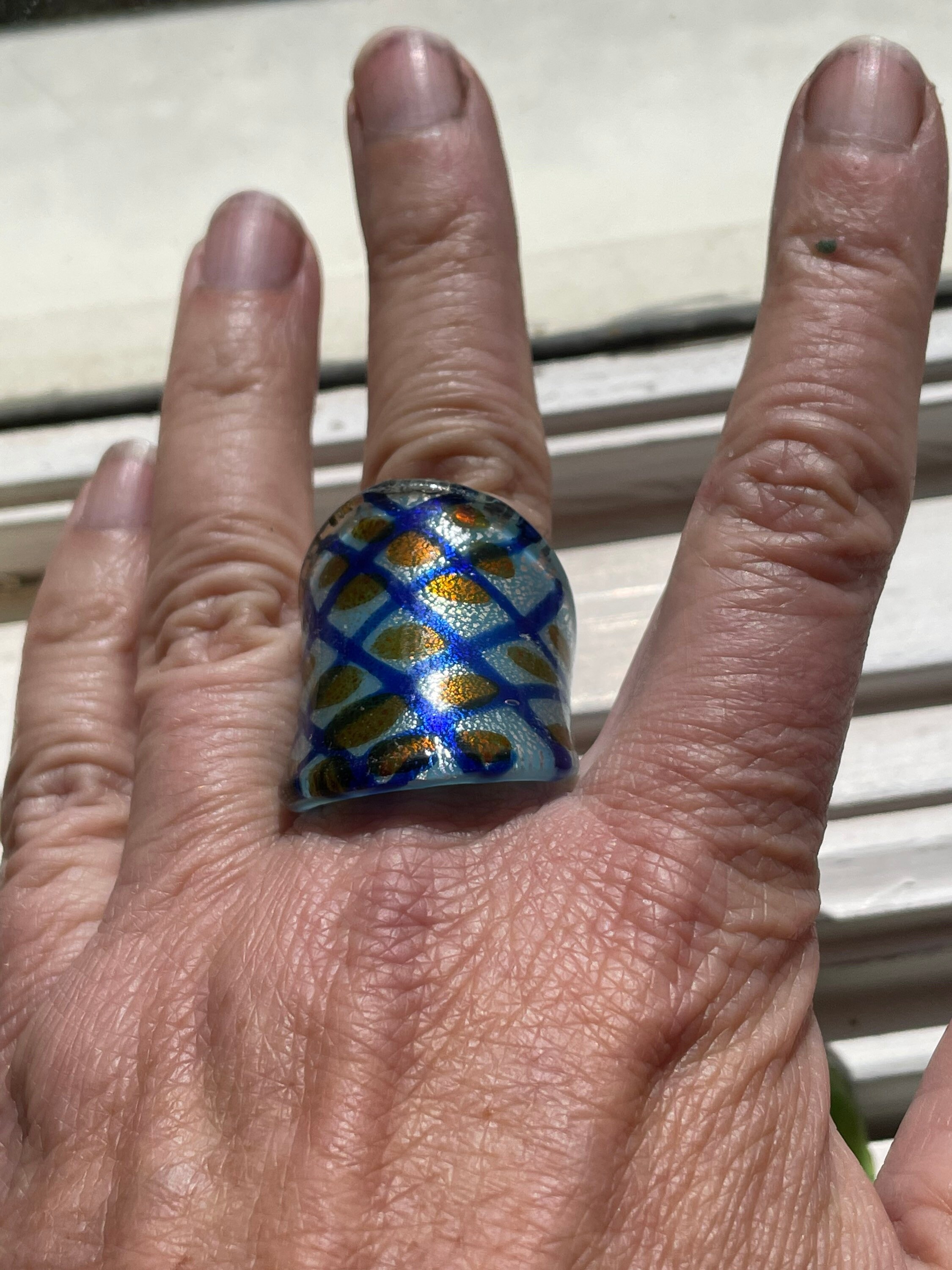 Blue and Green Murano Glass Rings Genuine Murano Glass - Etsy