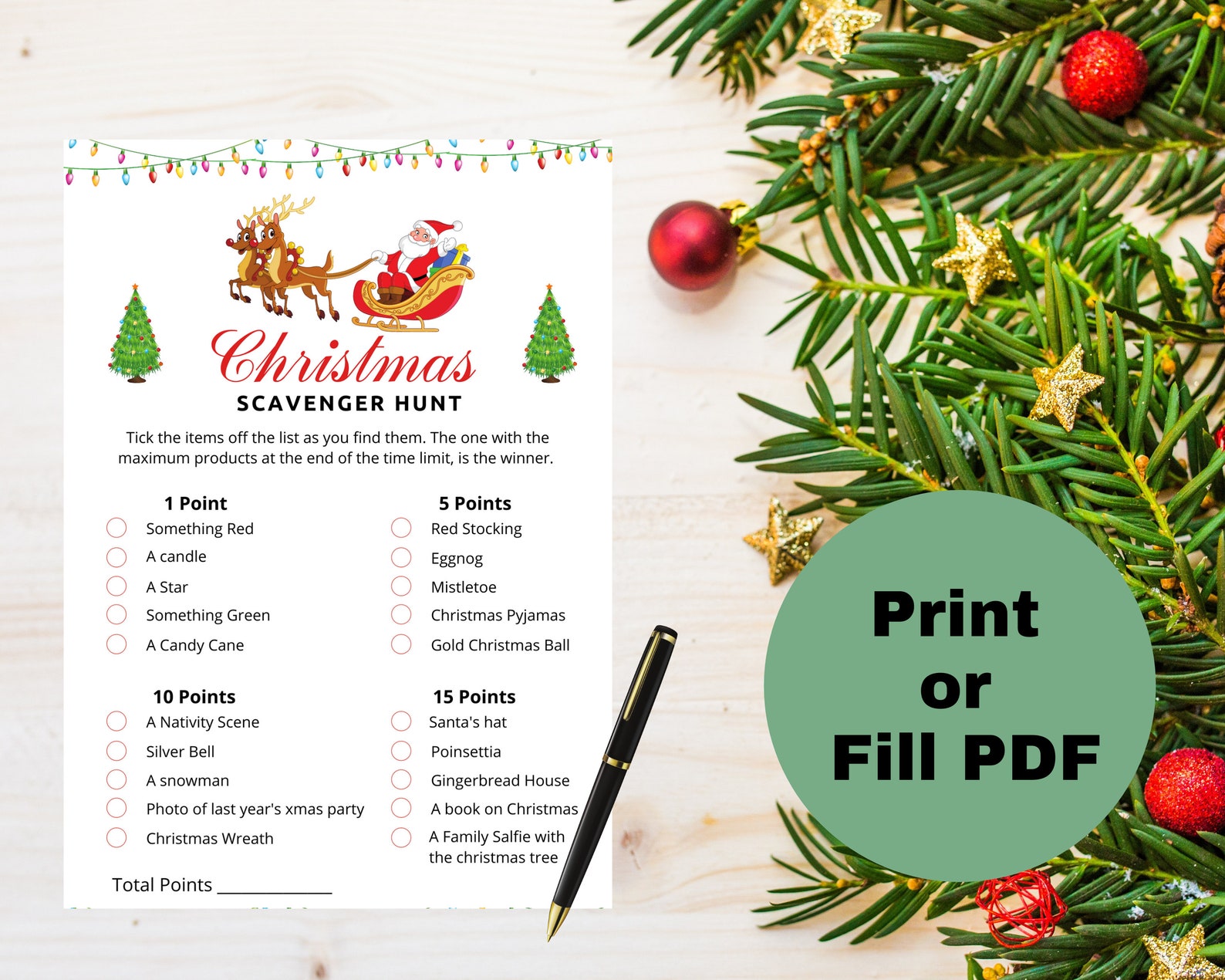 Virtual Christmas Scavenger Hunt Virtual Christmas Party | Etsy