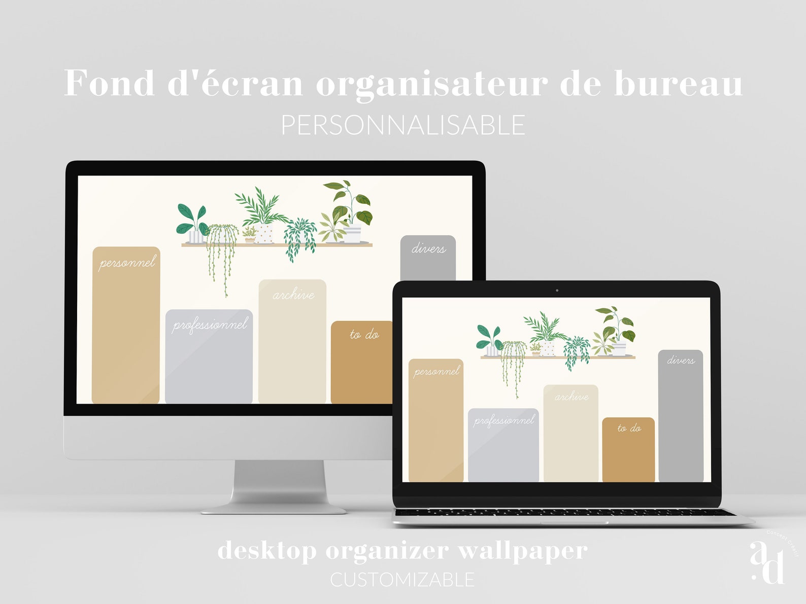 Custom Desktop Organizer Wallpaper to Be More Organized and Productive ...