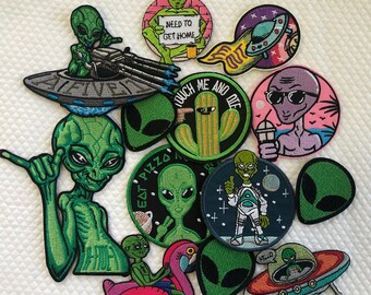 Cartoon Alien Embroidered Patch Space Cartoon Character - Etsy