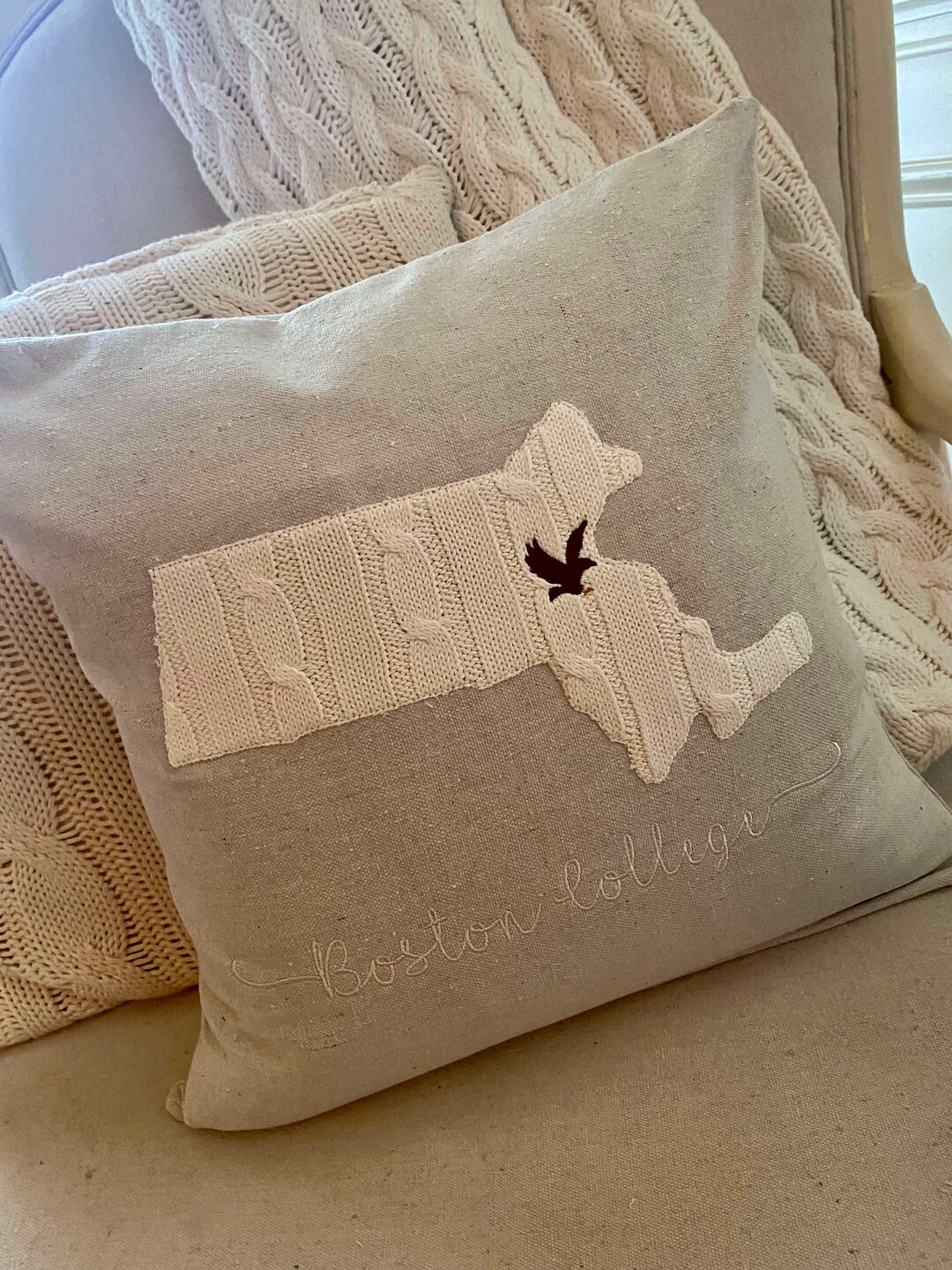 Boston College Pillow, Custom Dorm Decor, Boston College Eagles Gift ...