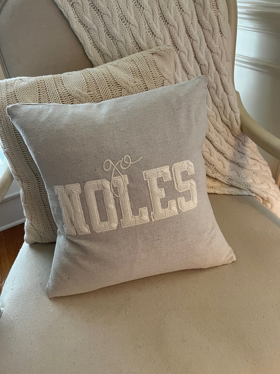 Go NOLES Pillow, Custom Dorm Decor, FSU Graduation Gift, Florida State ...