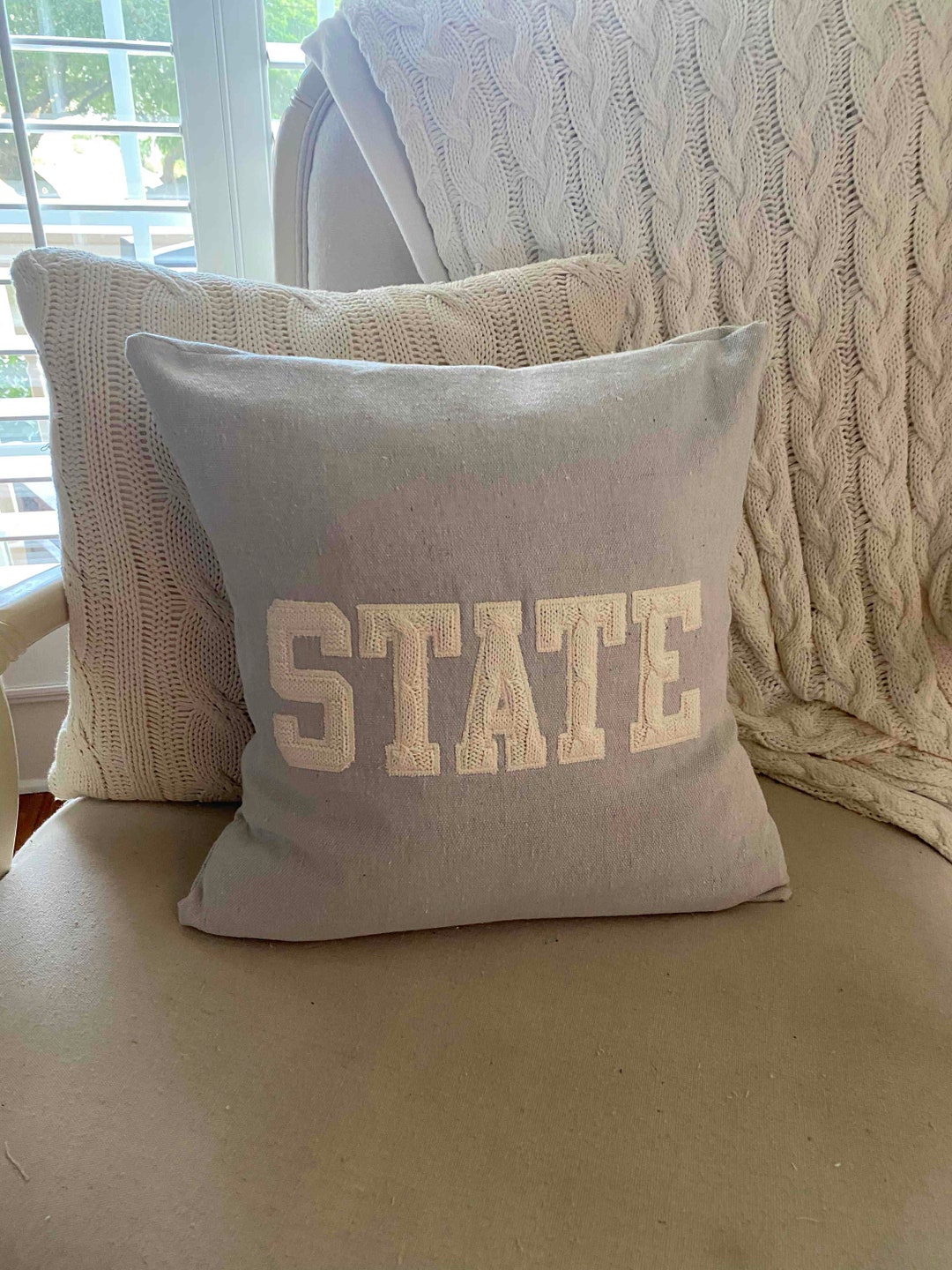 Custom Dorm Decor, State Pillow, Custom Throw Pillow, Collegiate Pillow ...
