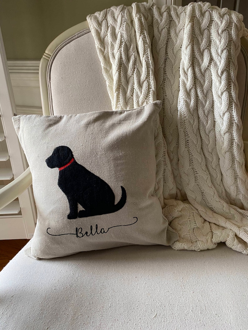 Black Lab Pillow Custom Throw Pillow Cover Gift for Pet | Etsy