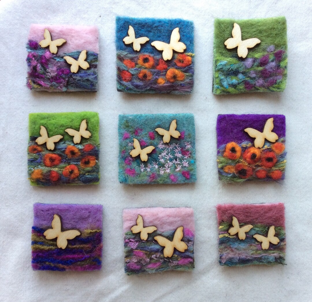 Needle Felted Brooches Handmade Butterflies - Etsy