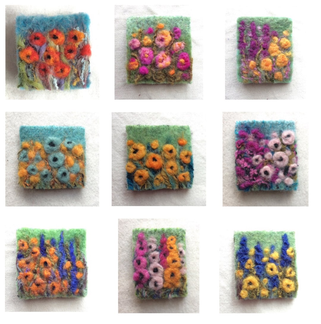 Needle Felted Brooches - Handmade - Etsy UK