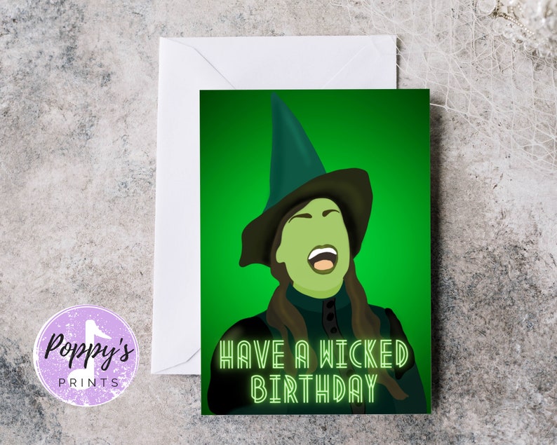 Wicked Musical Card Elphaba Birthday Card Musical Theatre - Etsy