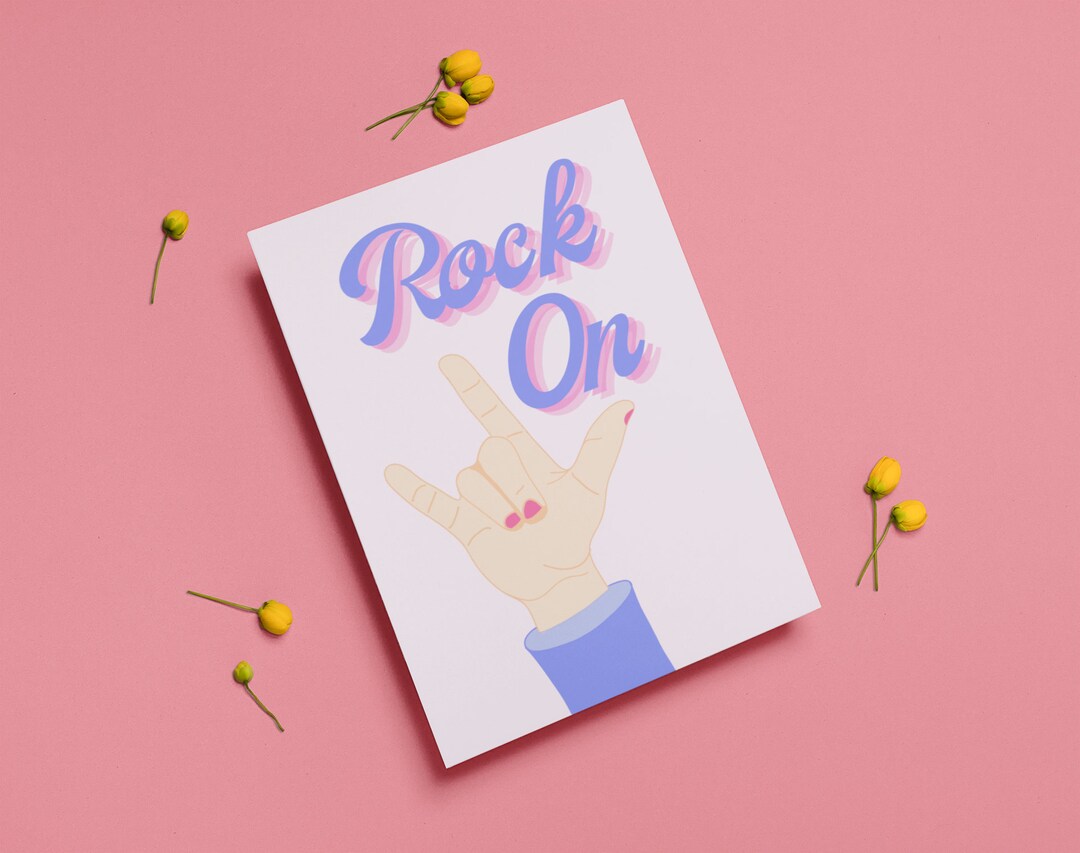 Rock on Print, Rock Musik Druck, Retro Stil Druck, Schlafzimmer Druck ...