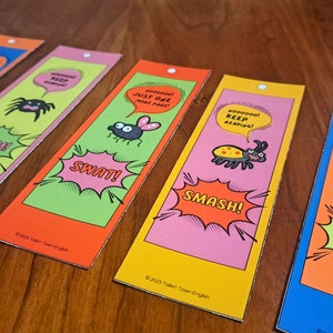 Bugmarks Kids Coloring Bookmarks: 5 Funny Designs in 3 Colors With ...