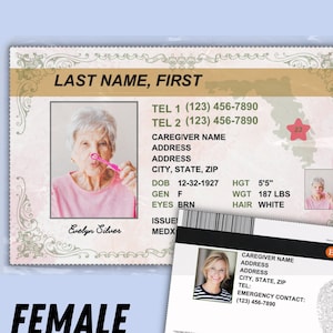 Senior ID Card Template: Customizable Identification (canva) - Etsy