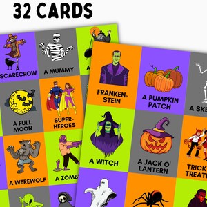 32 Printable Halloween Vocabulary Cards PDF, ESL Halloween Flashcards ...