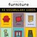 Furniture Flashcards ESL Games, Memory, Charades, and Conversation ...