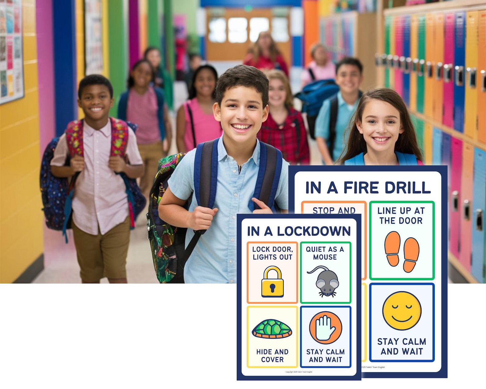 Classroom Lockdown & Fire Drill Posters: Kid-friendly Safety Signs (PDF ...