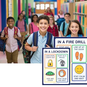 Classroom Lockdown & Fire Drill Posters: Kid-friendly Safety Signs (PDF ...