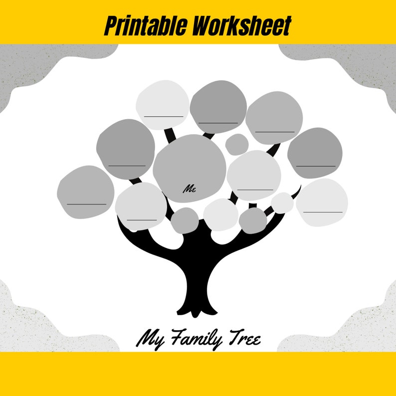 Simple Family Tree for Genealogy Projects Editable Digital - Etsy