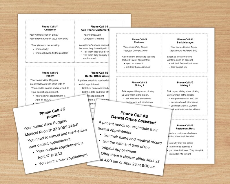Printable Telephone English Lesson Plan for Talking on the Phone ...