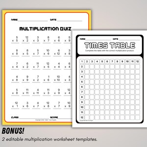 Multiplication Times Table Poster, Homework Helper, Classroom Math ...
