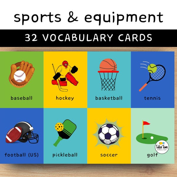 Hobbies Vocabulary Cards for ESL Games, Memory, Charades, and ...