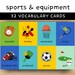 Hobbies Vocabulary Cards for ESL Games, Memory, Charades, and ...