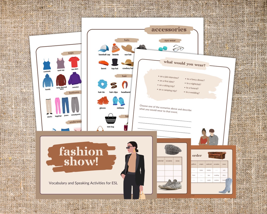 Fashion Show ESL PDF Printable and Presentation Lesson Plan, Ordering ...