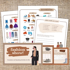 Fashion Show ESL PDF Printable and Presentation Lesson Plan, Ordering ...