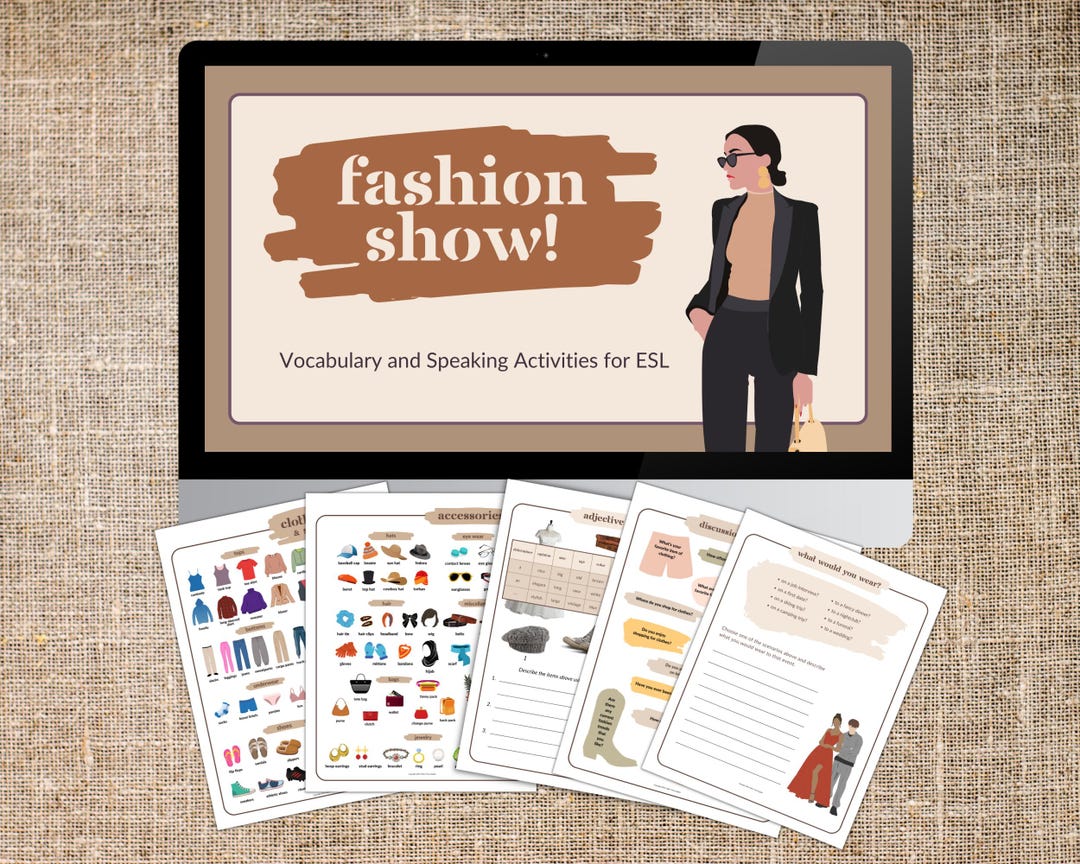 Fashion Show ESL PDF Printable and Presentation Lesson Plan, Ordering ...