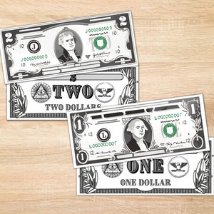 Realistic Printable Fake Money PDF of U.S. Currency: Fake Bills, Coins ...