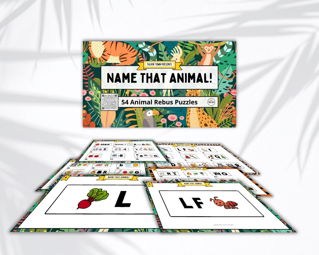 Animal Rebus Picture Puzzles: Brain Teaser Worksheets for ESL, K-8 ...