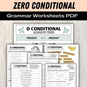 Zero Conditional Grammar Worksheet Activity Pack for ESL/EFL English ...