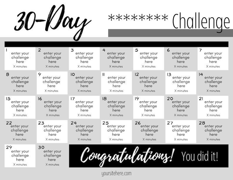 30-day Challenge Template Editable Canva Template for Teachers ...