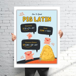 Pig Latin Poster, How to Speak Pig Latin Posters in Four Styles ...