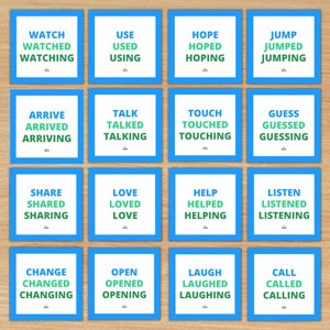 Regular Verbs Flashcards Printable Deck of 100 Photo Flashcards PDF ...