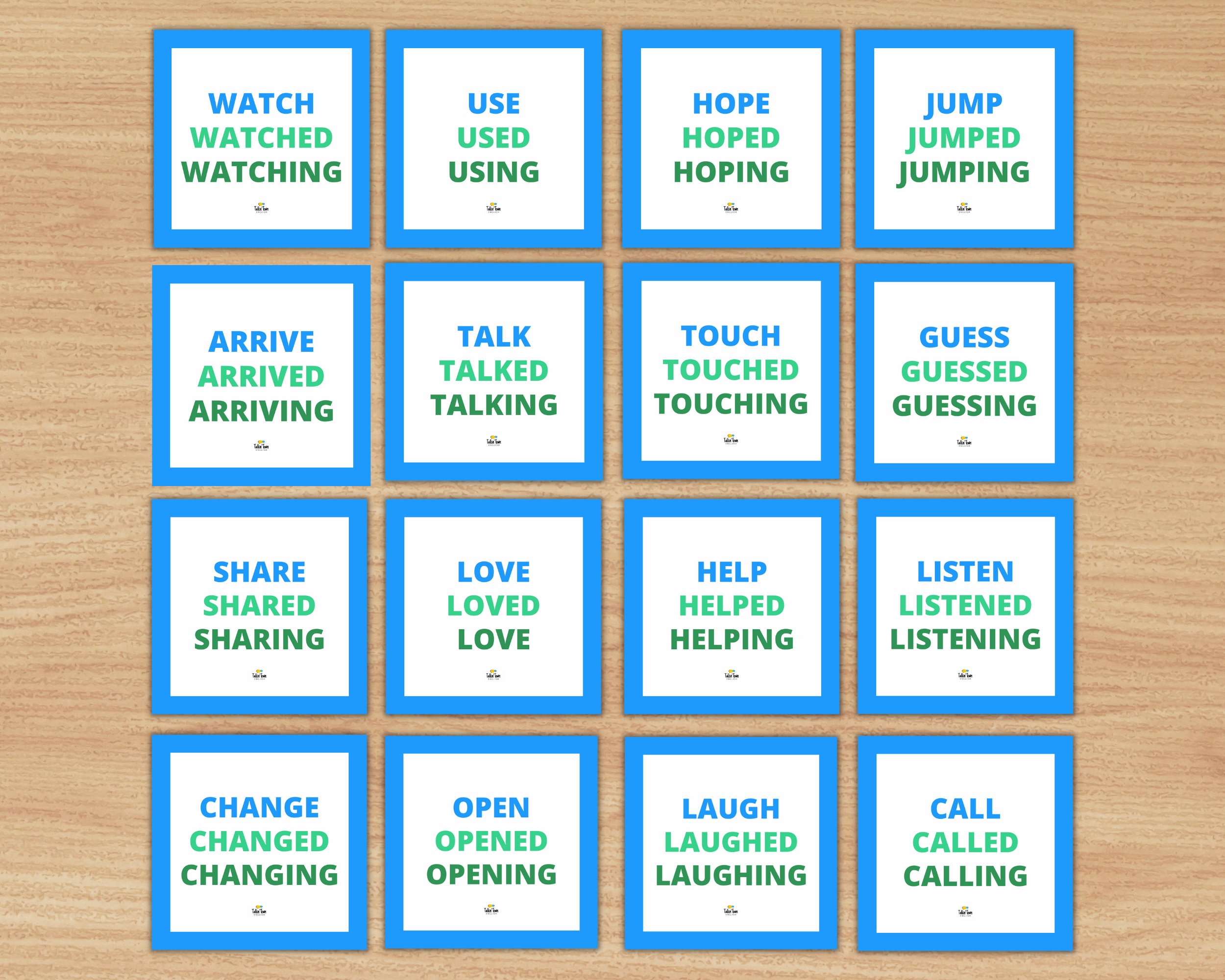 Regular Verbs Flashcards Printable Deck of 100 Photo Flashcards PDF ...