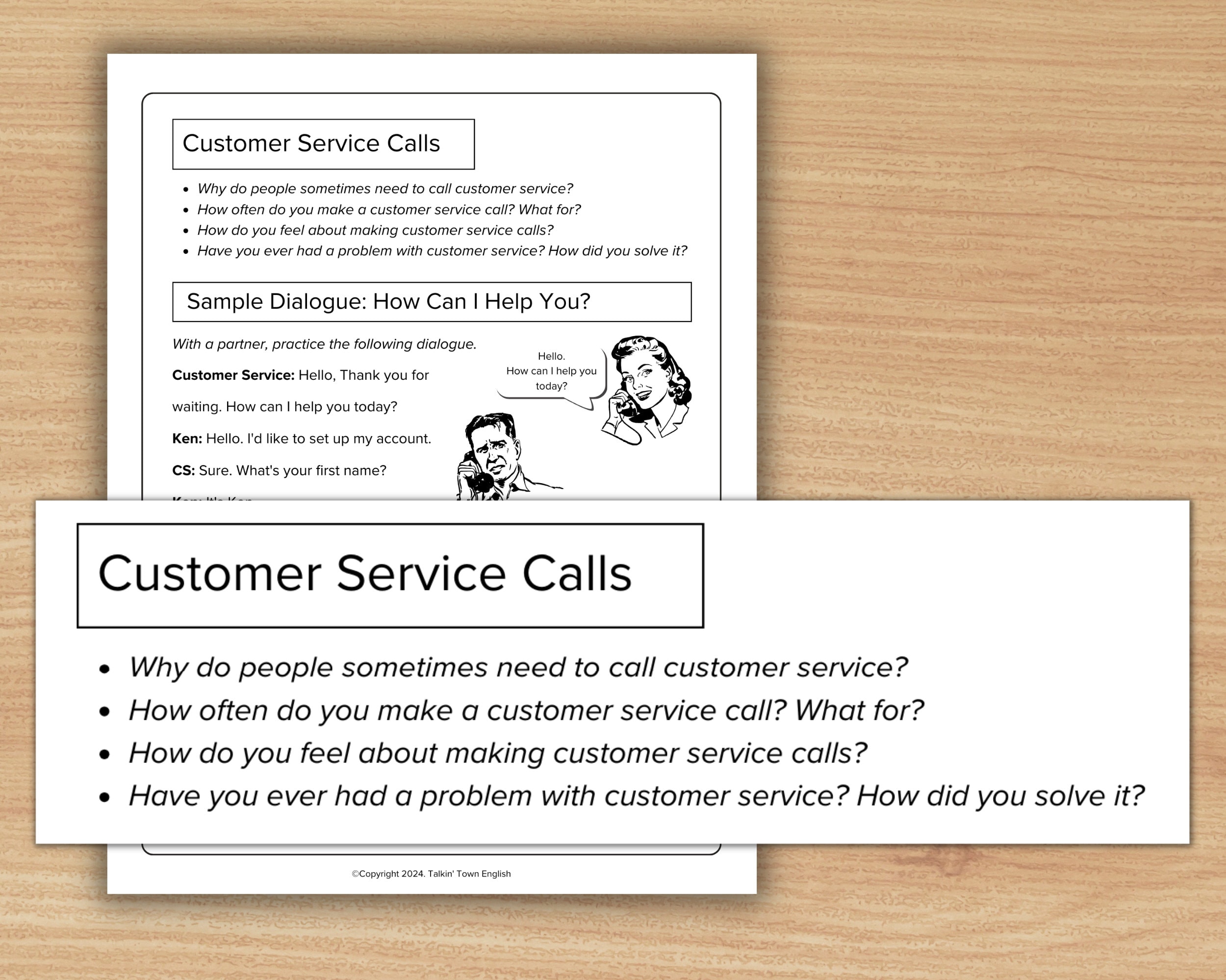 Printable Telephone English Lesson Plan for Talking on the Phone ...