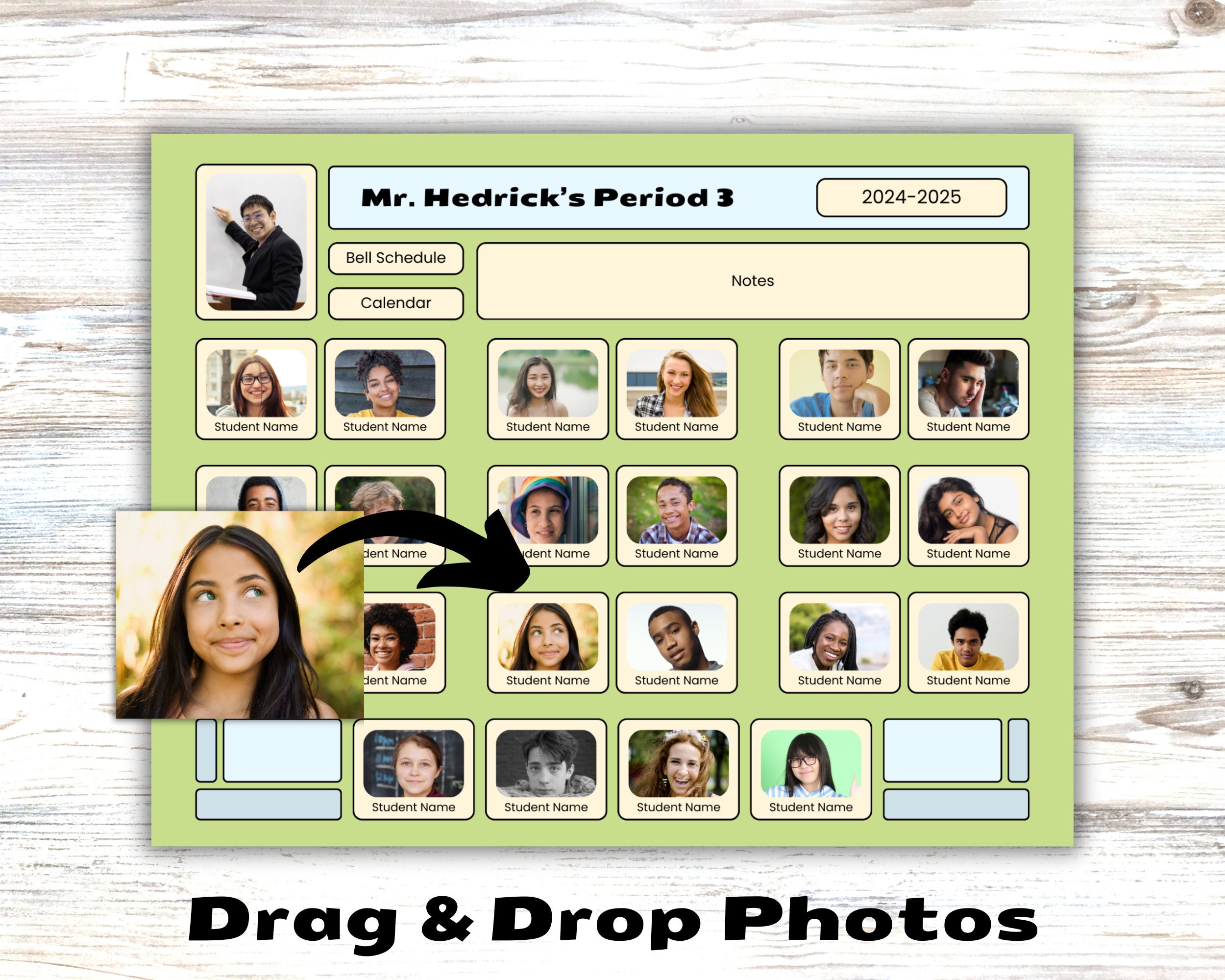 Editable Seating Chart Templates With Photo for Classroom Seating ...